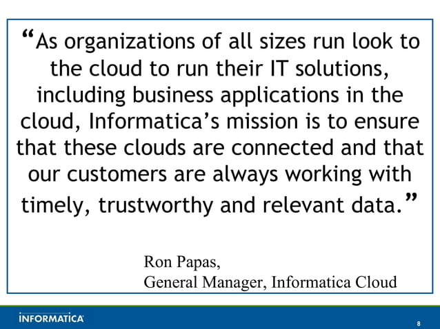 Informatica Cloud Overview | PPT | Cloud Computing | Internet