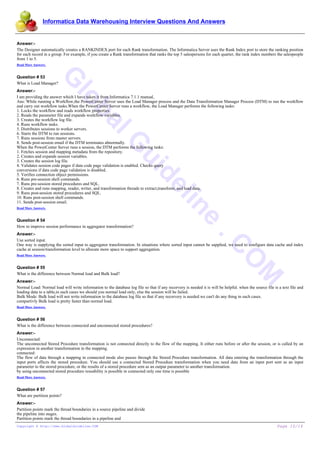 Informatica data warehousing_job_interview_preparation_guide | PDF | Databases | Computer ...