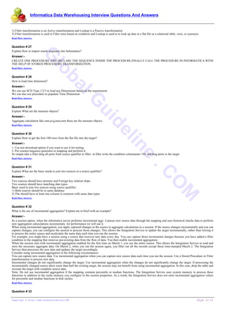 Informatica data warehousing_job_interview_preparation_guide | PDF | Databases | Computer ...