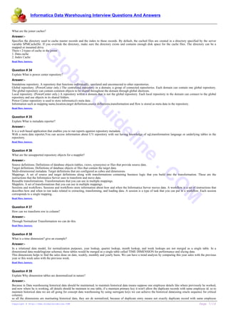 Informatica data warehousing_job_interview_preparation_guide | PDF | Databases | Computer ...