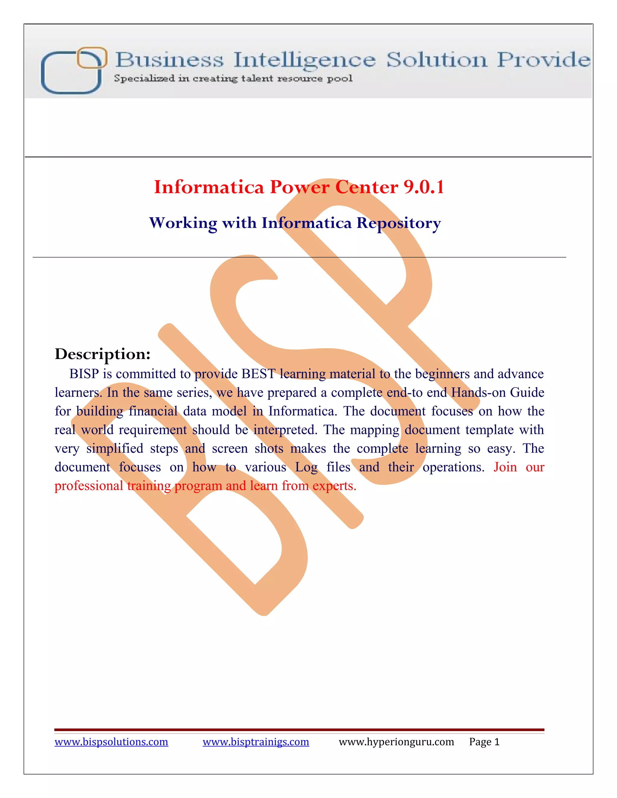 Informatica log files | PDF