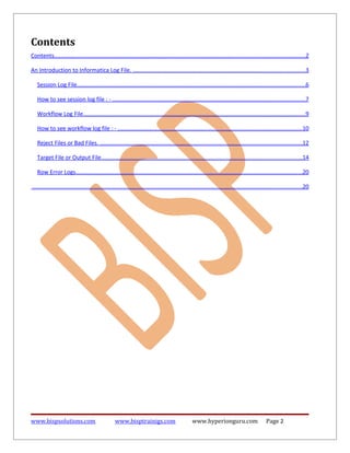 Informatica log files | PDF
