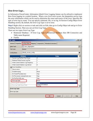 Informatica log files | PDF