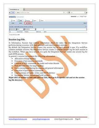 Informatica log files | PDF