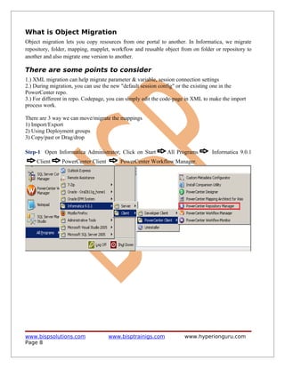 Informatica object migration | PDF