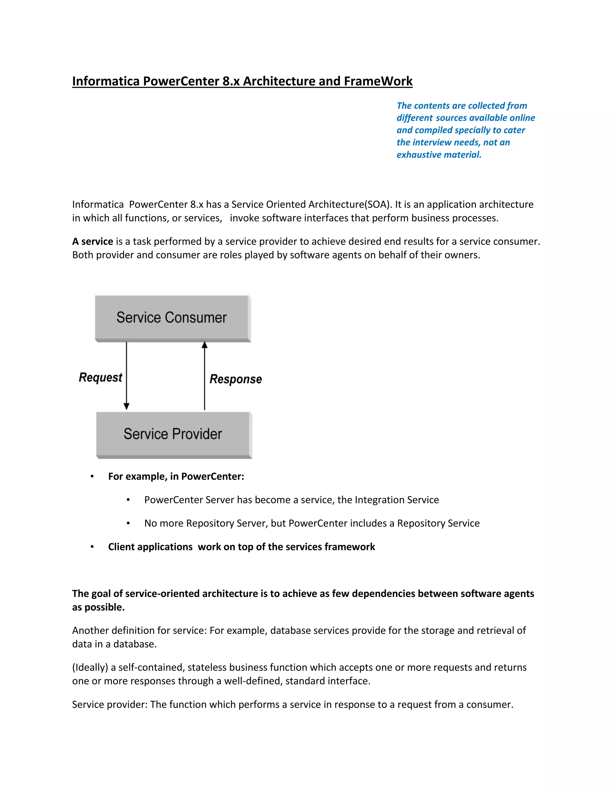 Informatica powercenter8.x Aarchitecture | PDF