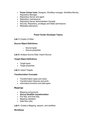 Informatica power center online training | PDF