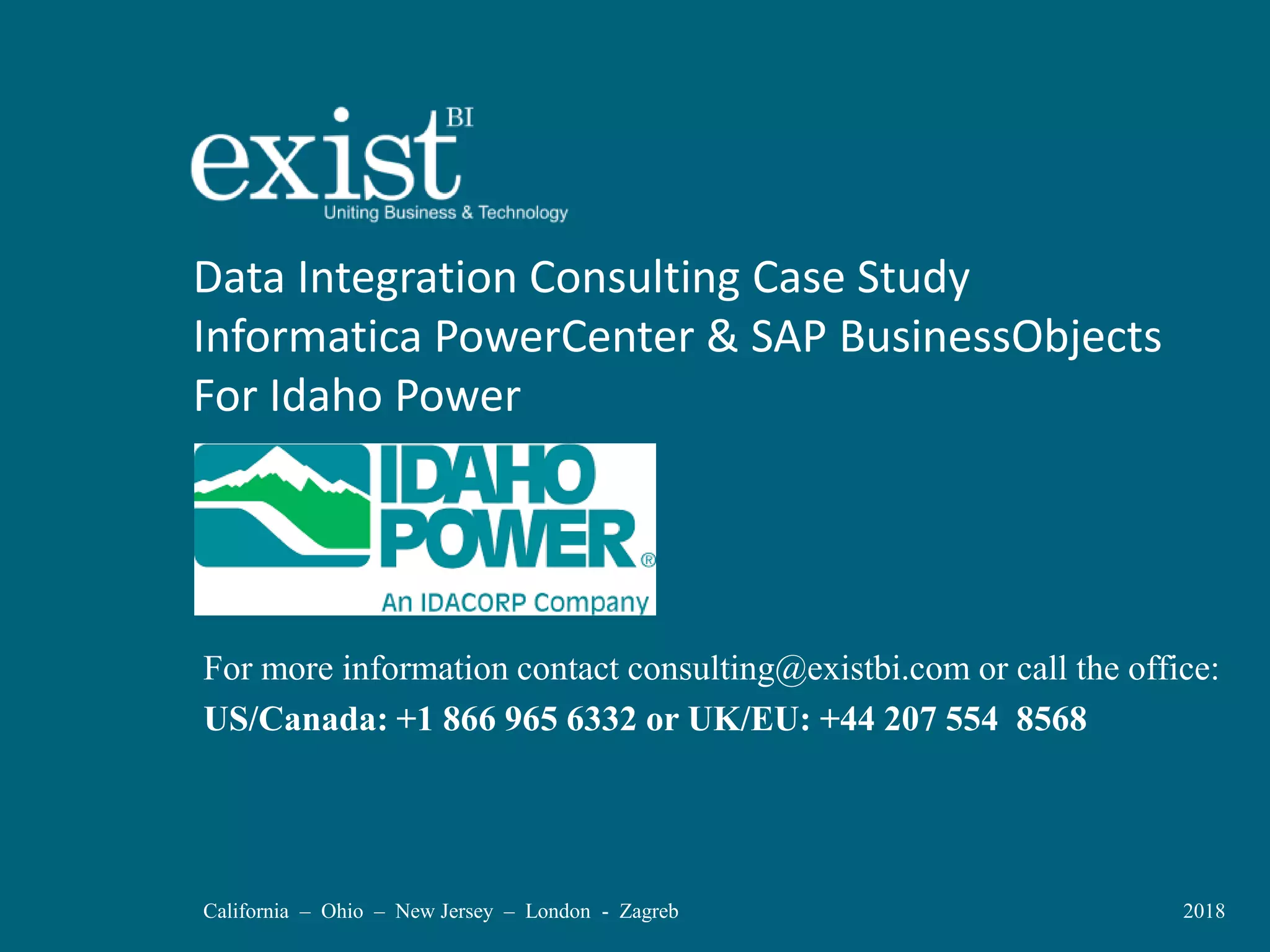 ExistBI Data Integration Consulting Case Study | PPT
