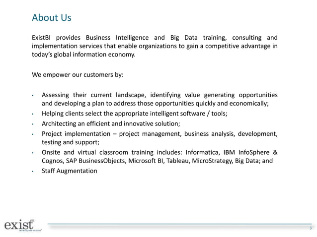 ExistBI Data Integration Consulting Case Study | PPT