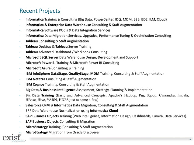 ExistBI Data Integration Consulting Case Study | PPT