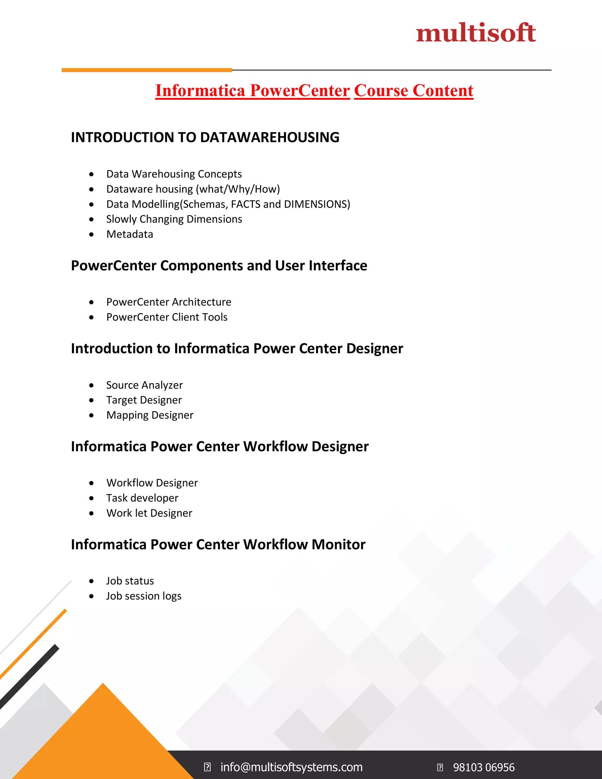Informatica power center_Course Content.pdf | Databases | Computer ...