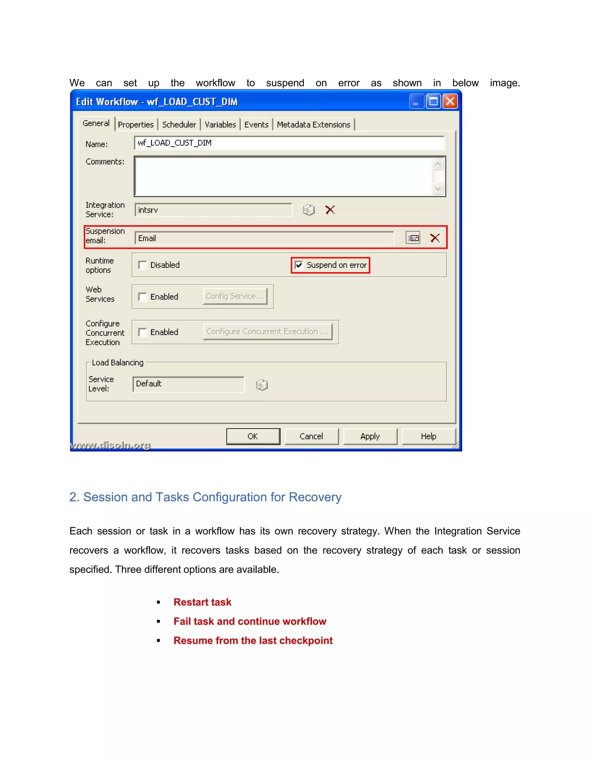 Informatica Failure recovery strategy | PDF