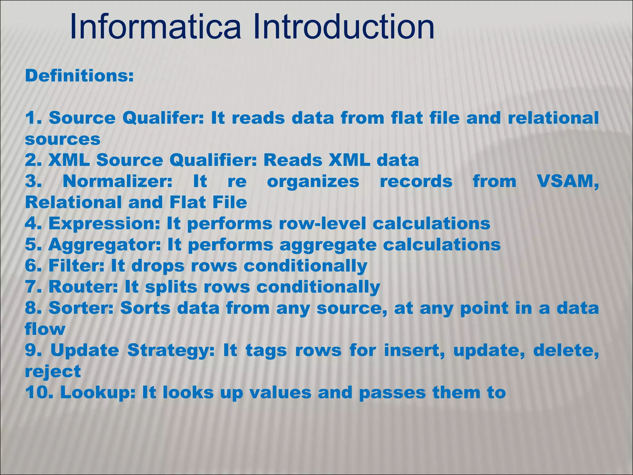 Informatica training by quontra solutions