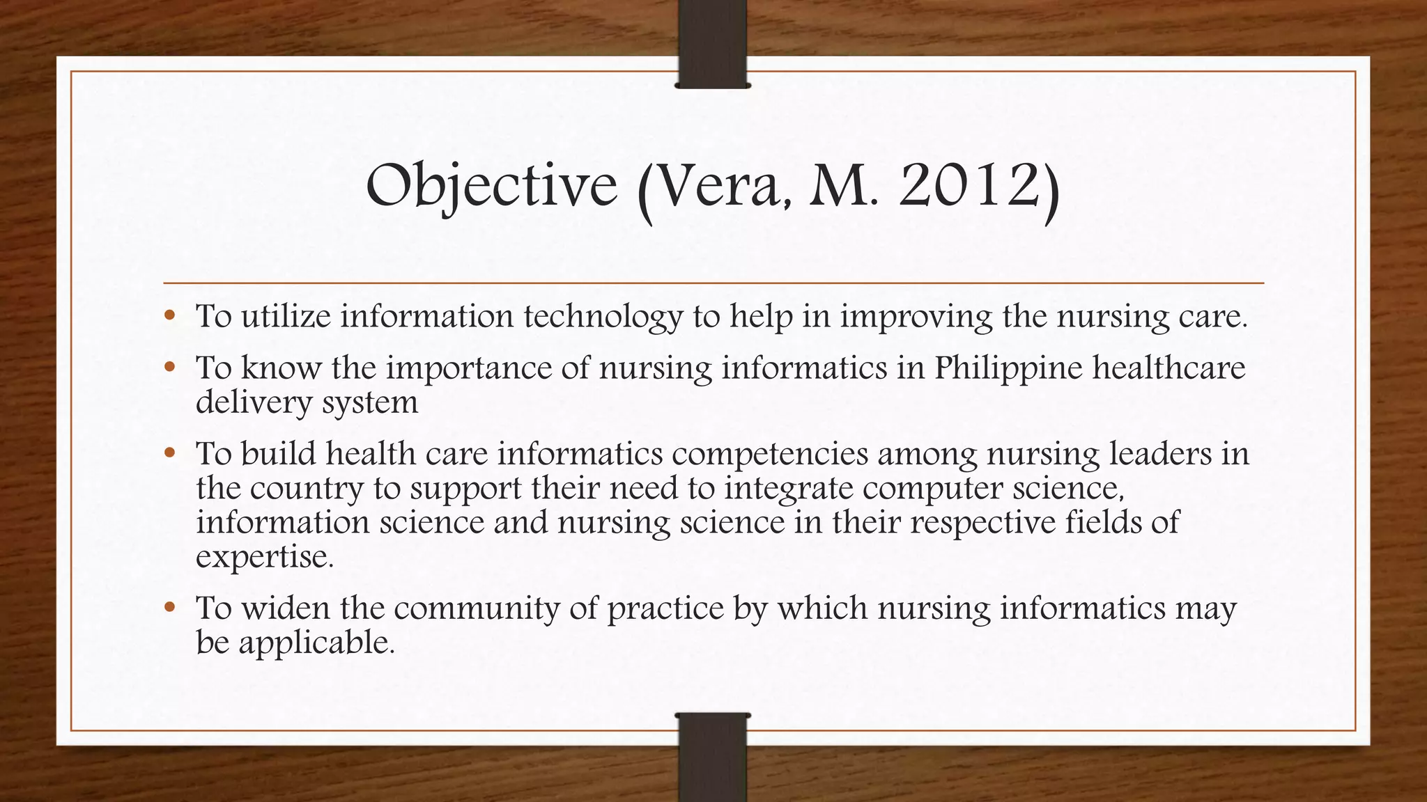 IMPORTANCE OF NURSING INFORMATICS IN THE PHILIPPINE HEALTH CARE ...
