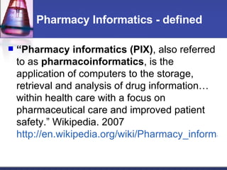 Informatics for Pharm D students | PPT