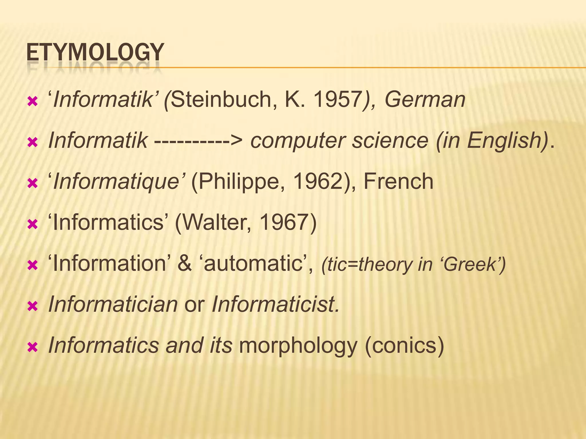 Informatics: Introduction | PPTX
