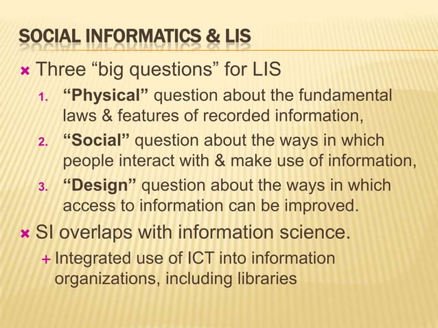 Informatics: Introduction | PPTX | Information Services Industry | Industries