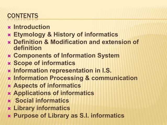 Informatics: Introduction | PPTX | Information Services Industry | Industries
