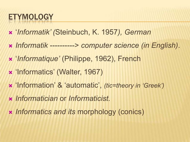 Informatics: Introduction | PPTX | Information Services Industry | Industries