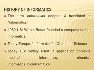 Informatics: Introduction | PPT