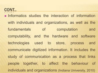 Informatics: Introduction | PPTX