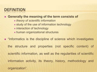 Informatics: Introduction | PPT
