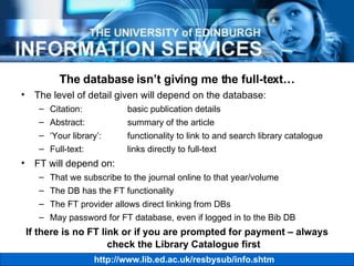 Informatics Transkills 2006-7 | PPT