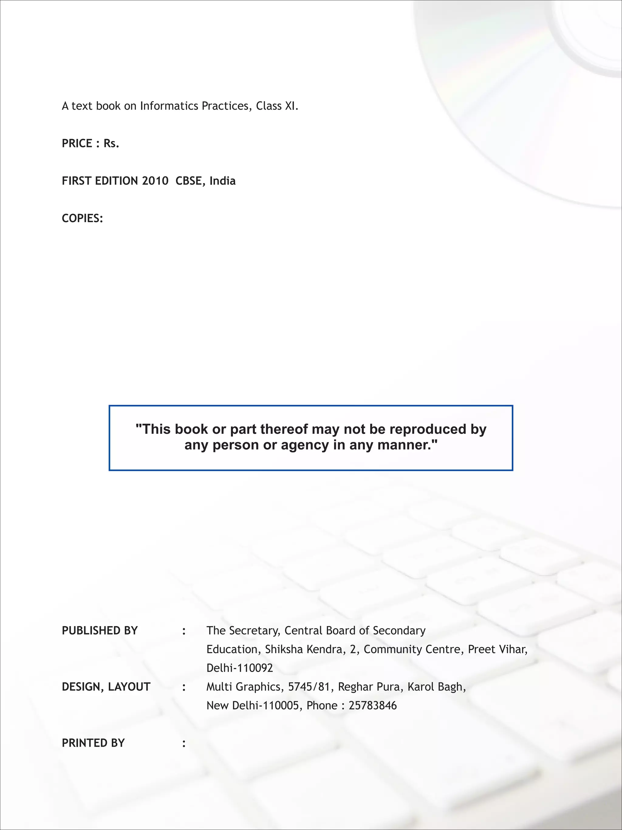 Informatics Practices Class Xi Pdf