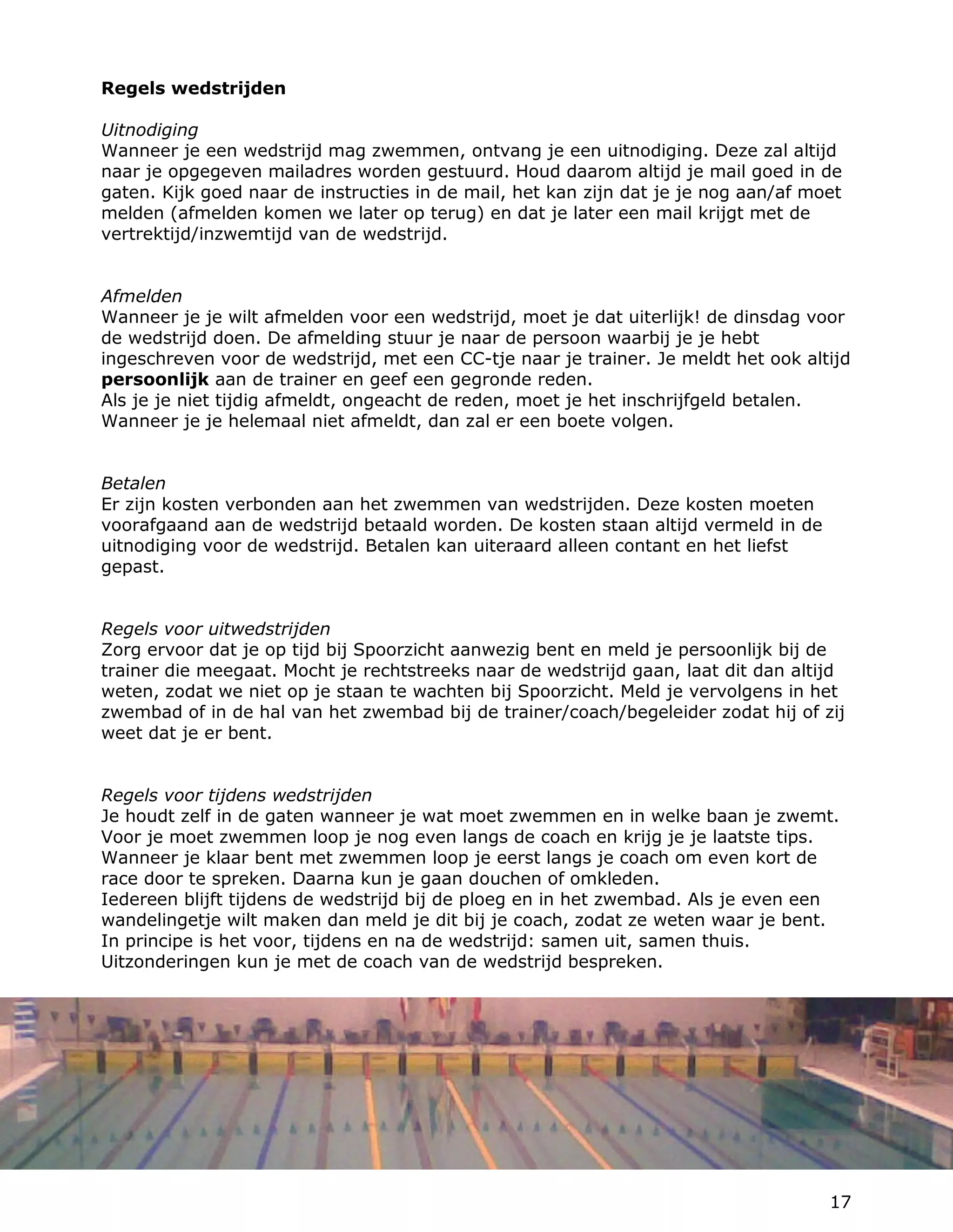 Informatieblad Zwemselectie Swolblauw 2010 2011 | PDF