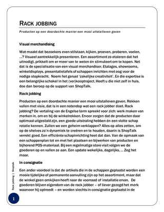 Informatie fiche Rack Jobbing | DOCX | Business | Business and Finance