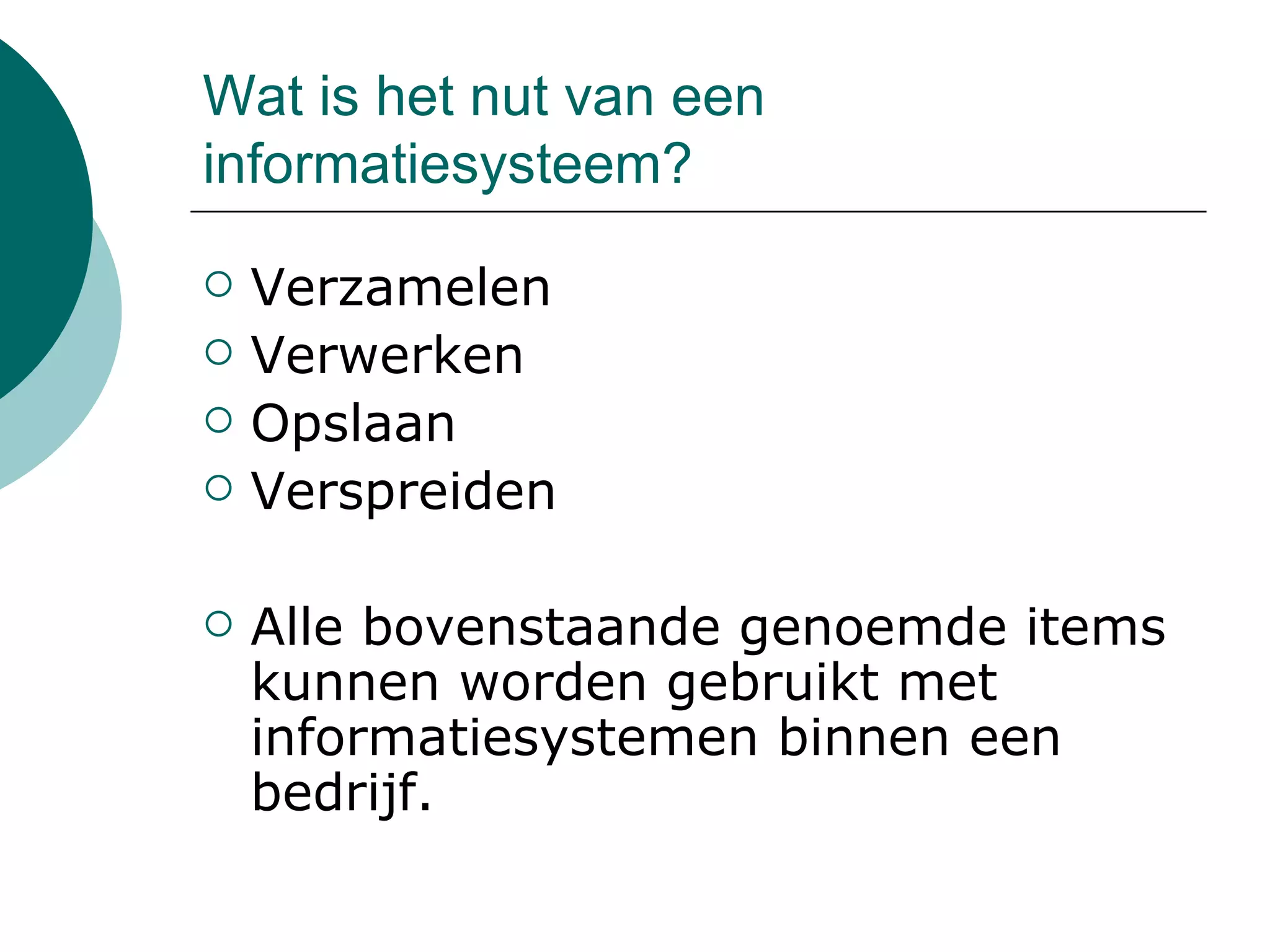 Informatiesystemen | PPT