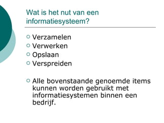 Informatiesystemen | PPT