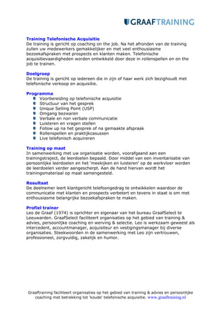 Training telefonische acquisitie | PDF