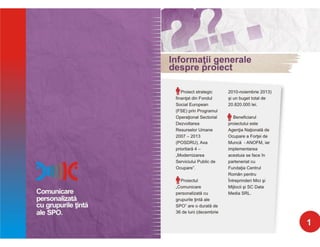 Informatii generale despre proiect | PPT