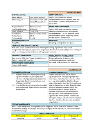 iModul ajar informatika fase E elemen BK | DOCX