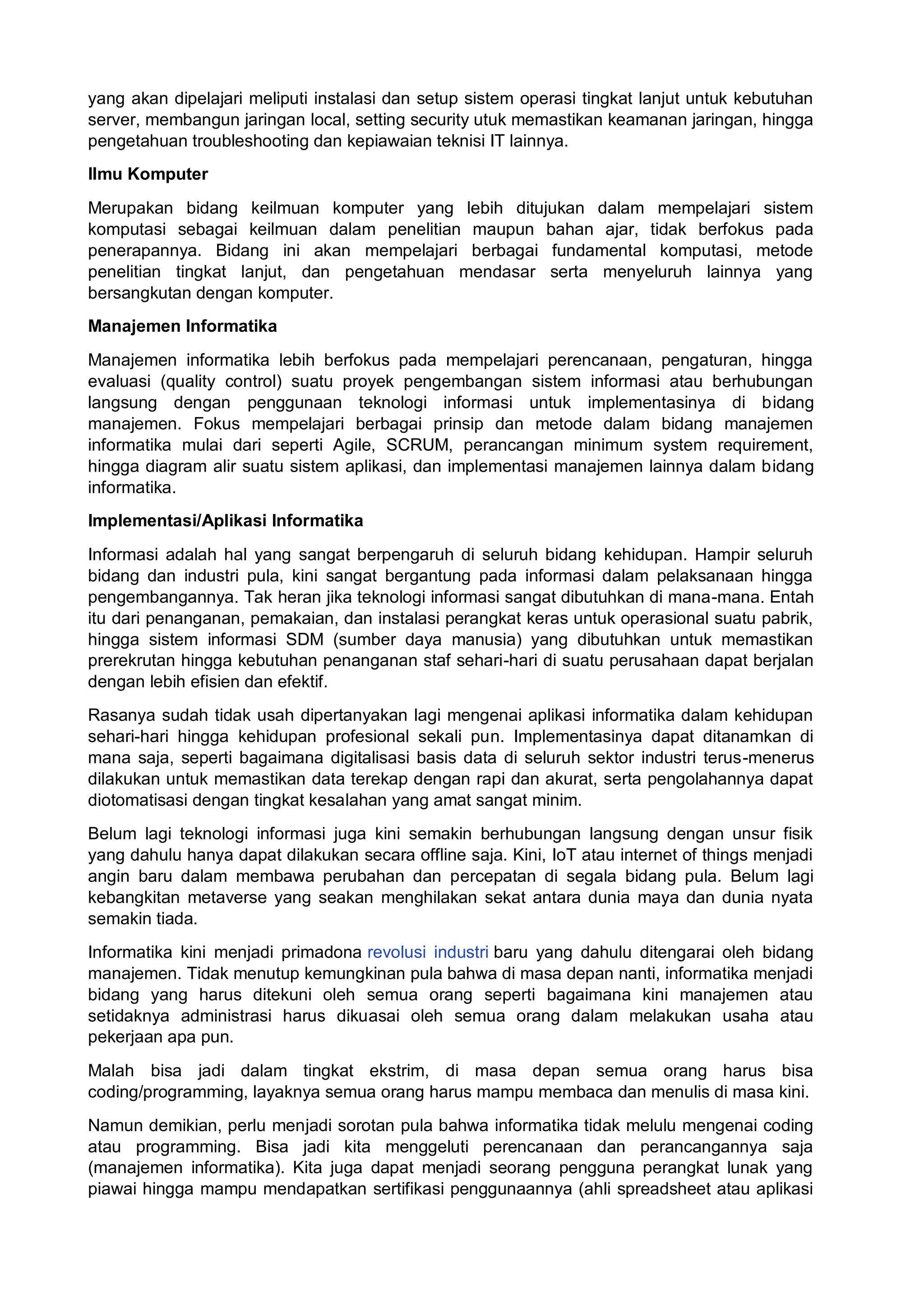 Informatika Bab 1 Informatika Dan Kemampuan Umum Pdf