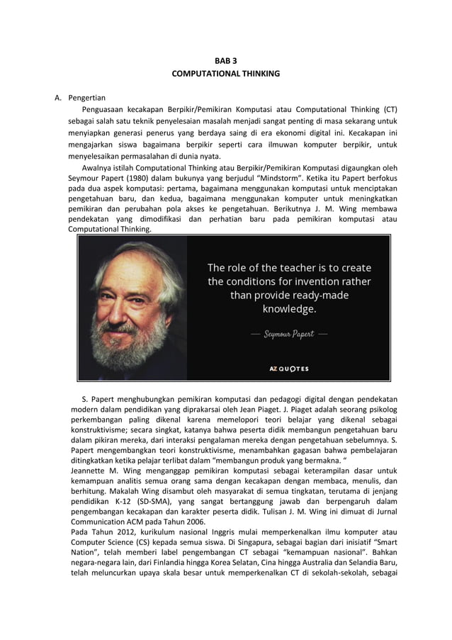Informatika bab 3 computational thinking | PDF