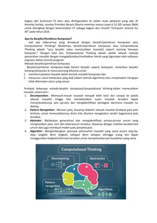 Informatika bab 3 computational thinking | PDF