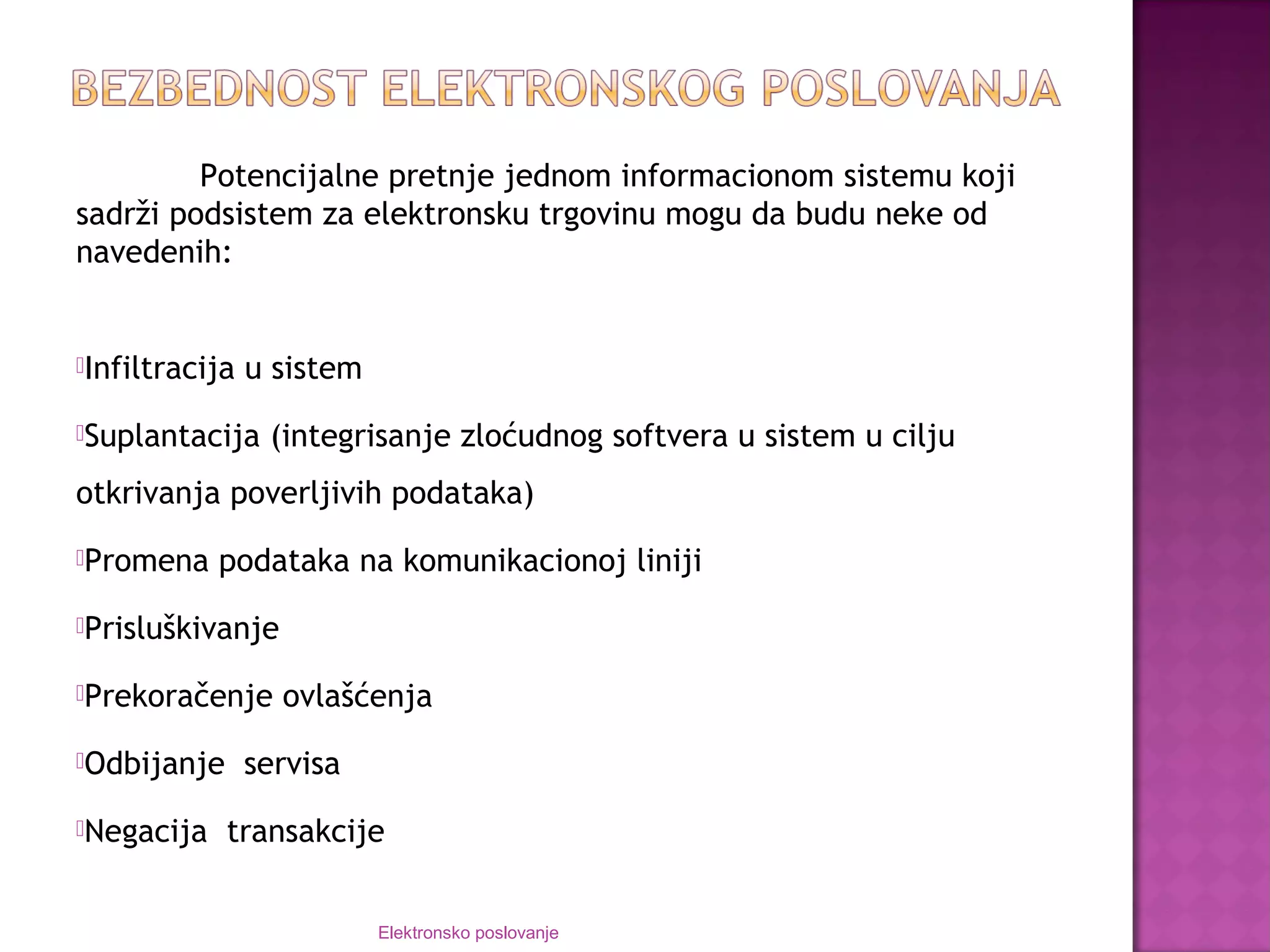 Informatika elektronsko poslovanje | PPT