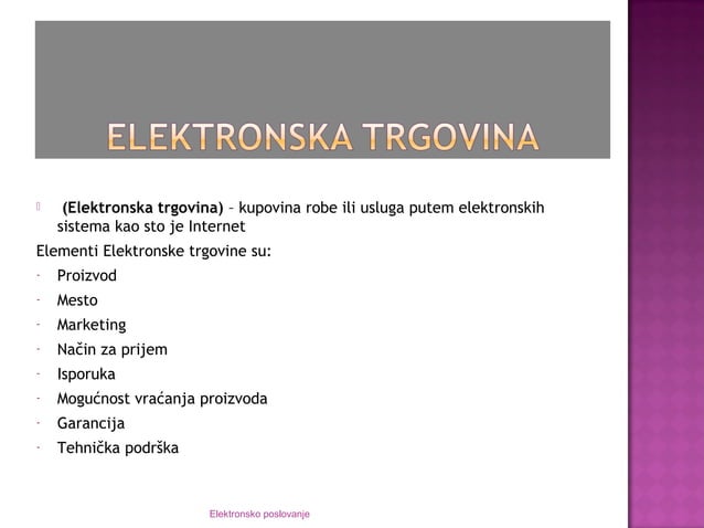 Informatika elektronsko poslovanje | PPT