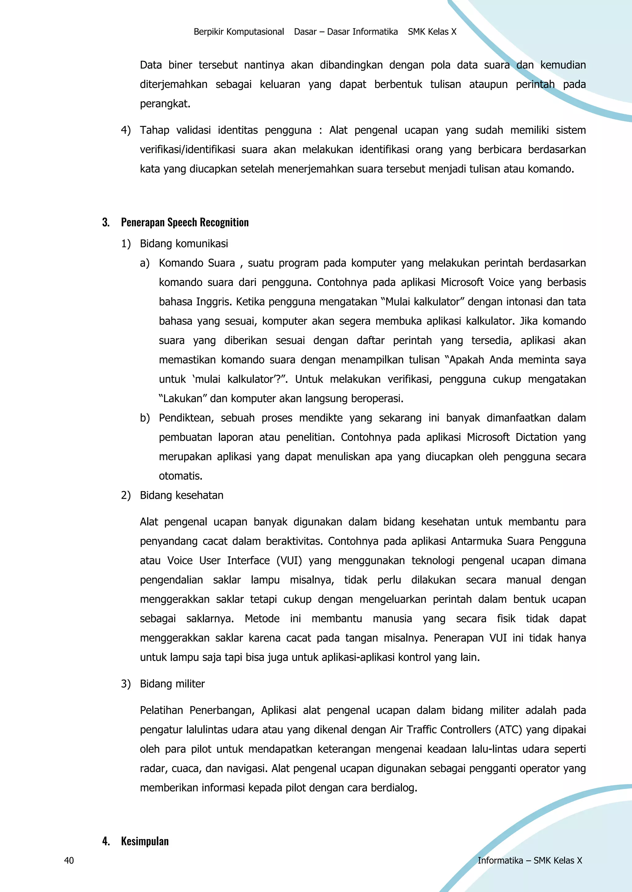 Buku Informatika SMK Kelas X | Kurikulum Merdeka | PDF