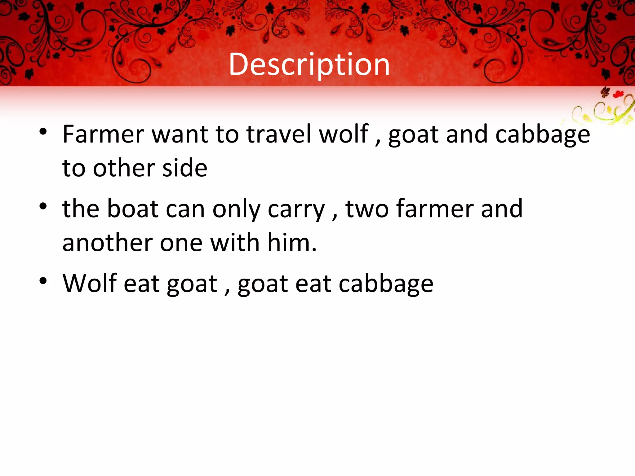 farmer , goats , wolf , cabbage, | PPT