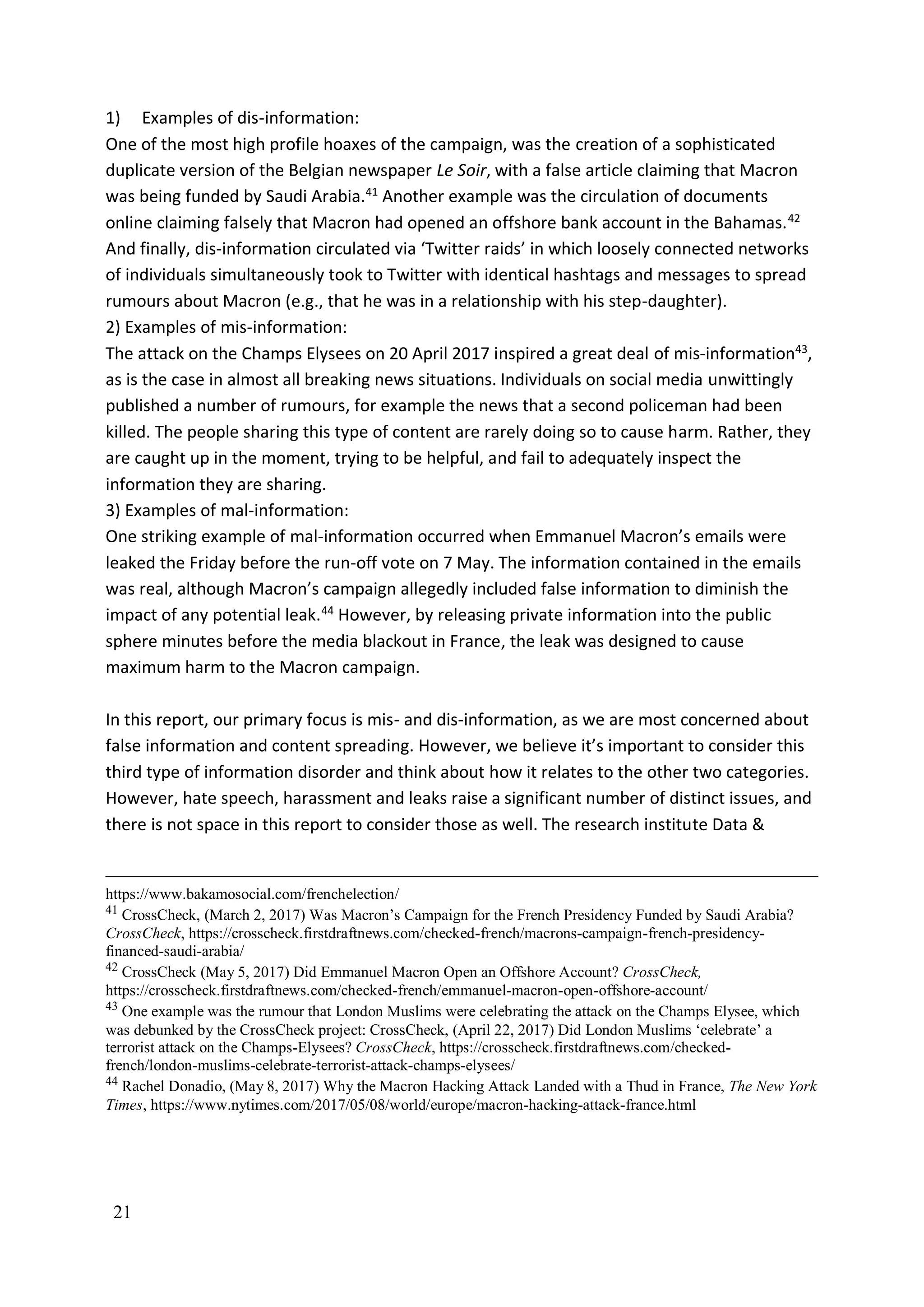 Information disorder: Toward an interdisciplinary framework for ...