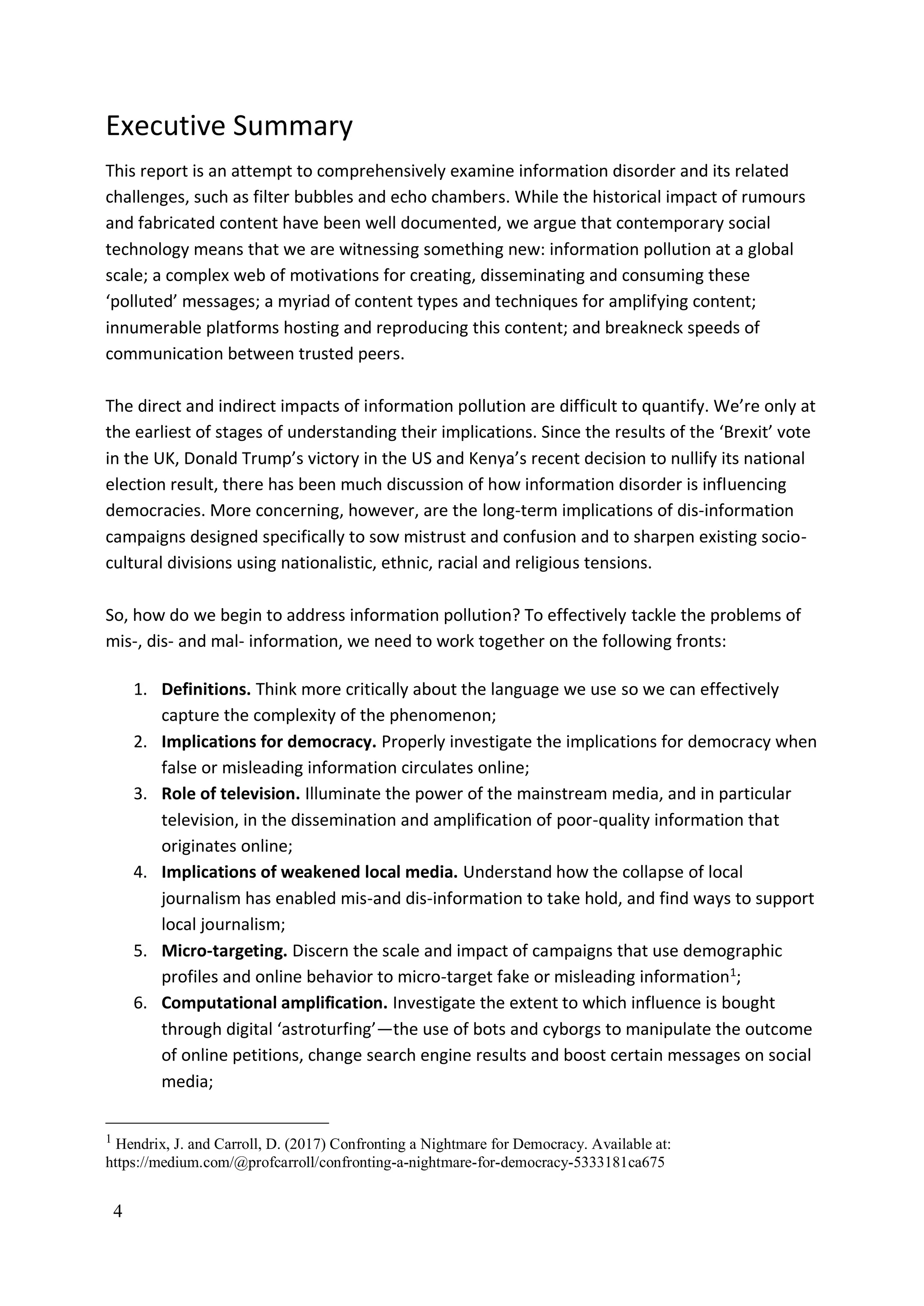 Information disorder: Toward an interdisciplinary framework for ...