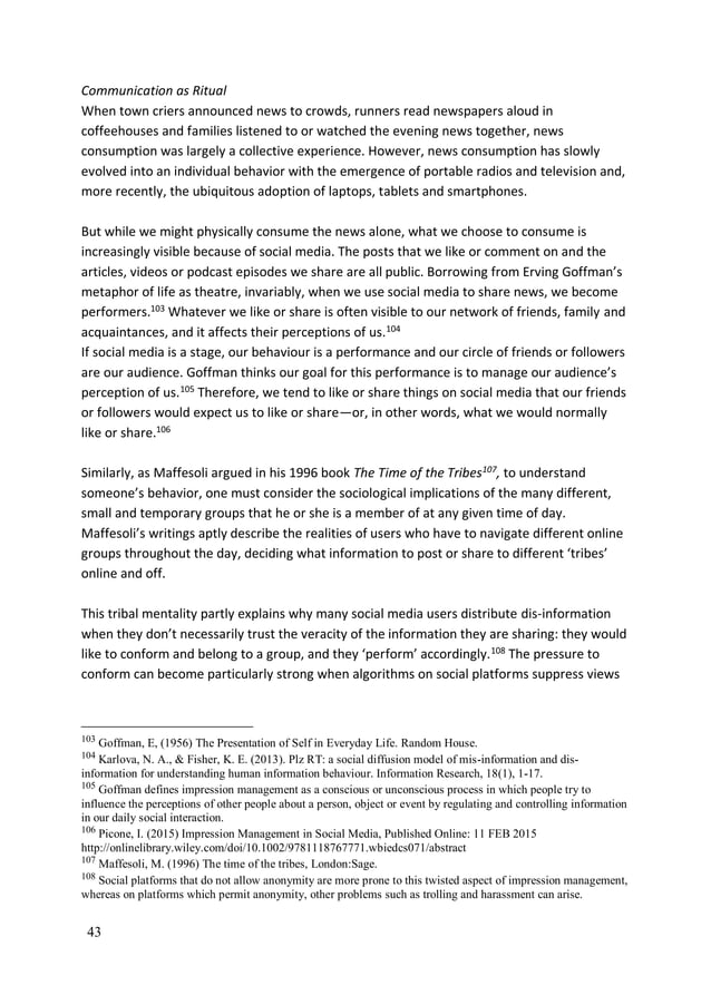 Information disorder: Toward an interdisciplinary framework for ...