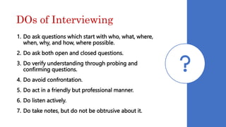 Information- Gathering and Conducting an Interview | PPTX