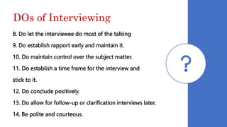 Information- Gathering and Conducting an Interview | PPTX