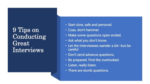 Information- Gathering and Conducting an Interview | PPTX | Resume ...