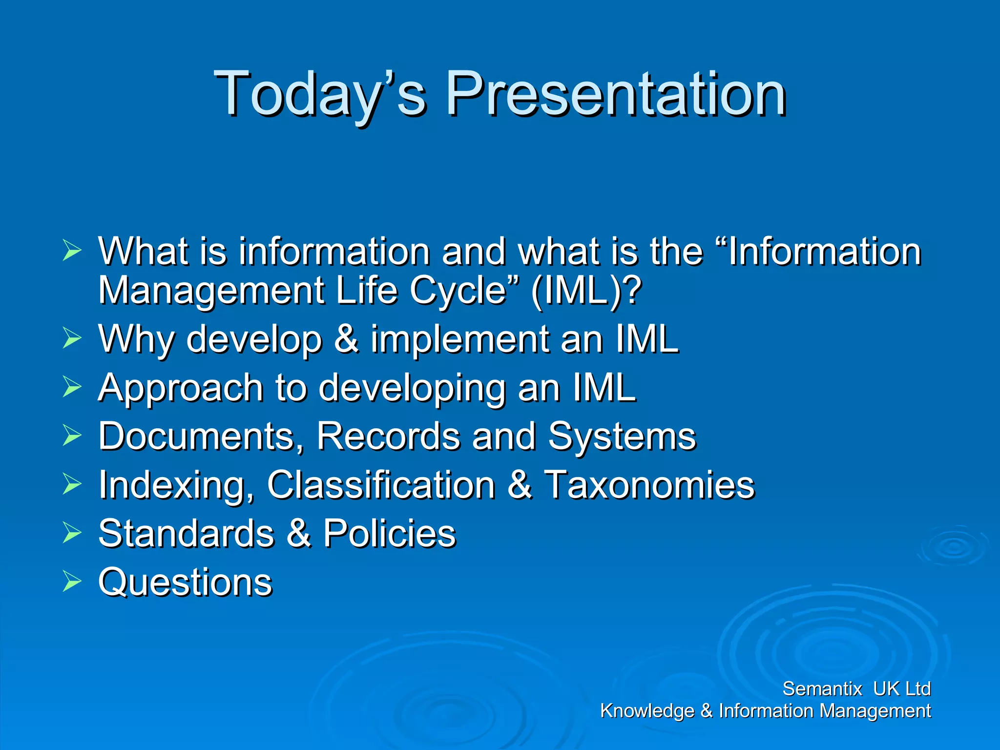 Information Management Life Cycle | PPS