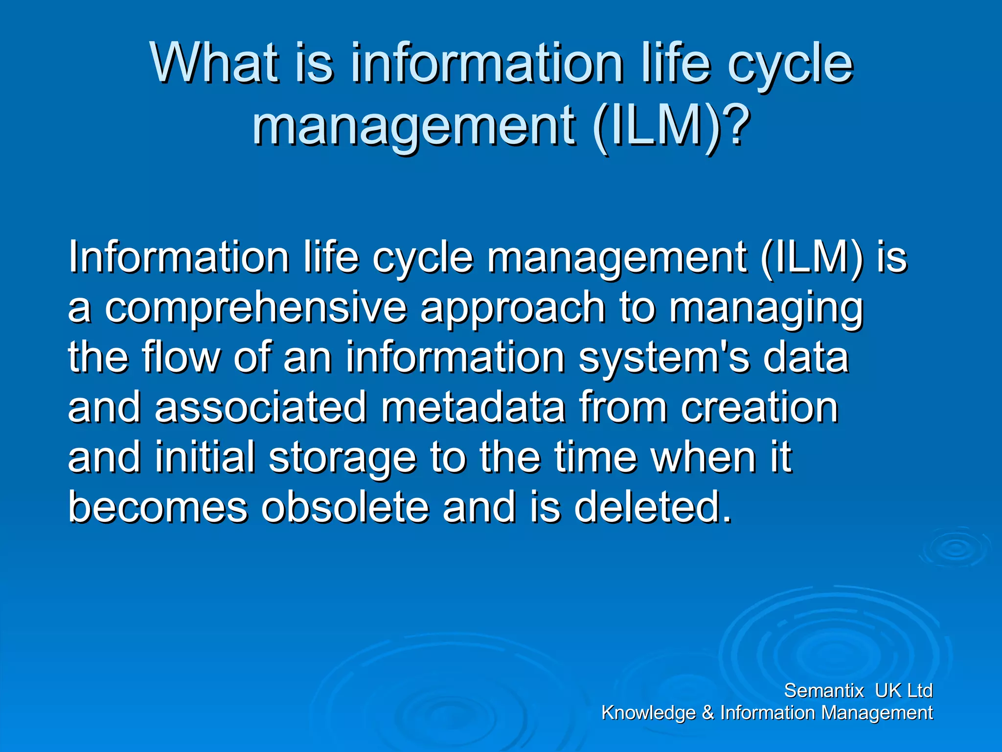 Information Management Life Cycle | PPS